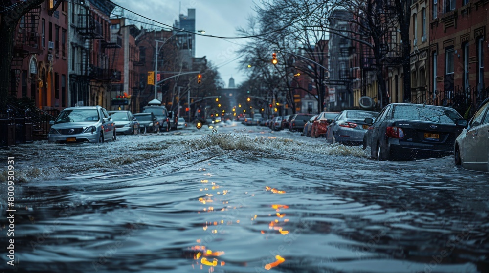 City in Chaos: Aftermath of a Devastating Storm [4K Wallpaper] Stock ...