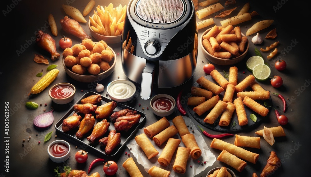 Variety of Foods Cooked in an Air Fryer Stock Photo | Adobe Stock