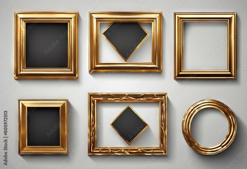'isolated frames square Vector shadows realistic set shiny transparent ...