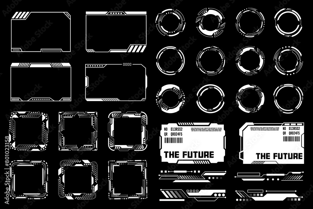 Futuristic interface ui elements. Holographic hud user interface elements Stock Vector | Adobe Stock
