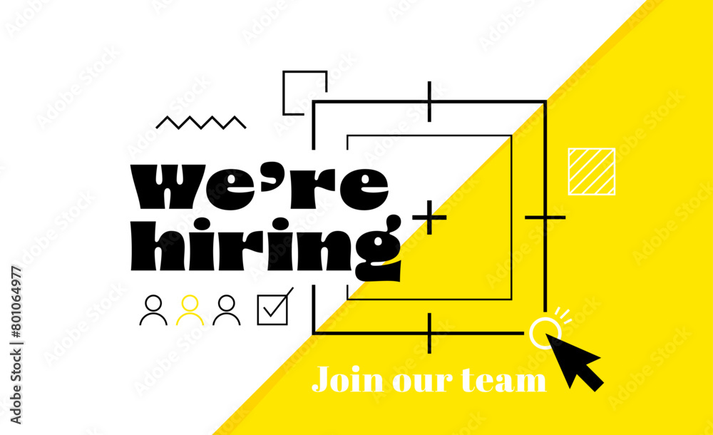 We are hiring banner with rifle scope and arrow for join our team. View ...