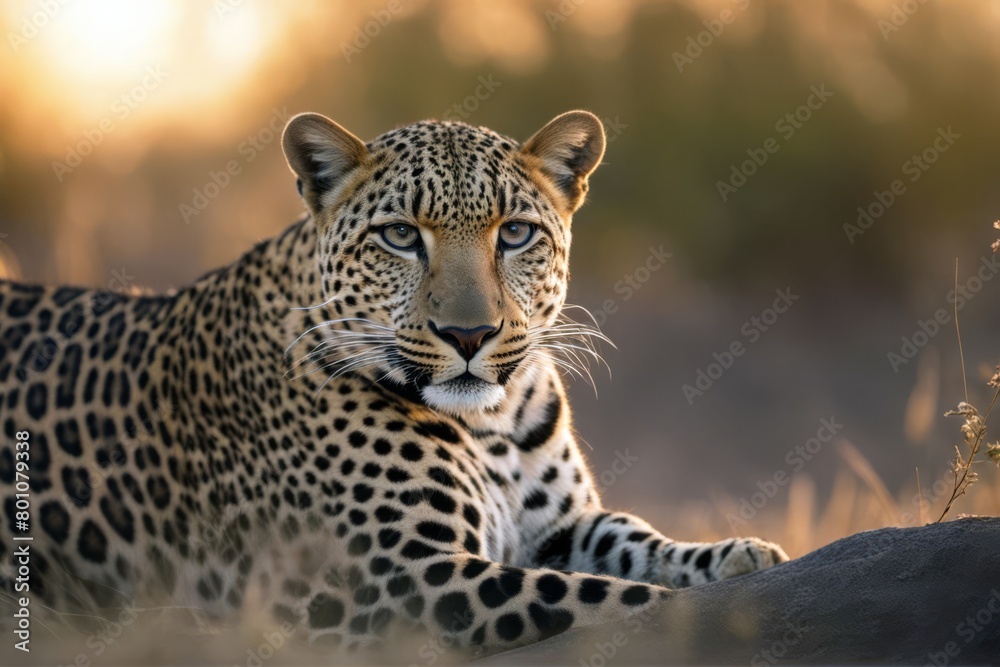 'amazing leopard nature evening dangerous hot weather pose african ...
