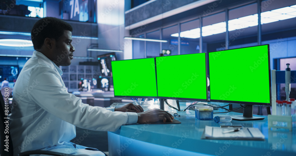 Cancer Research Center Medical Laboratory: Black Male Neuroscientist ...