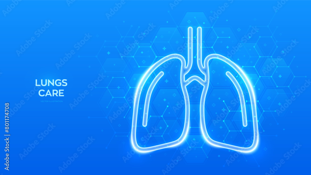 Lungs icon. Human respiratory system lungs anatomy. Treatment of lung ...