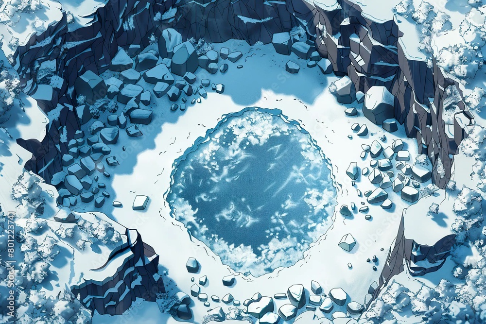 DnD Battlemap Frozen Lake Battlemap: A detailed map for epic encounters ...