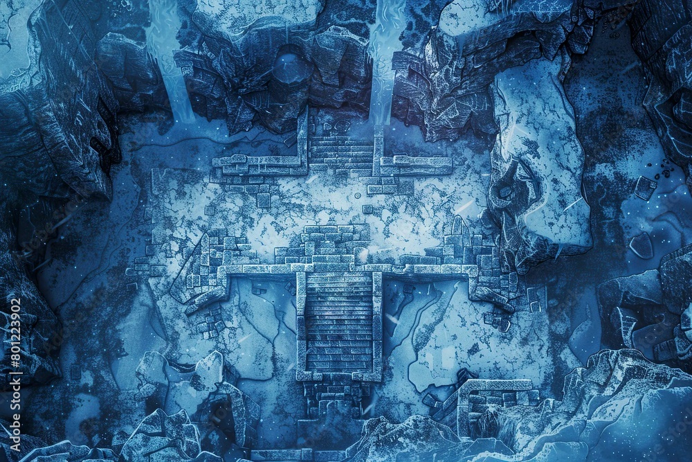 DnD Battlemap Ice Cavern Battlemap Style RSuccinct summary of image ...