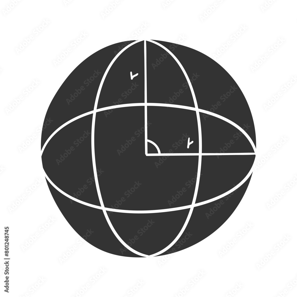Geometry Icon Silhouette Illustration. Sphere Vector Graphic Pictogram ...