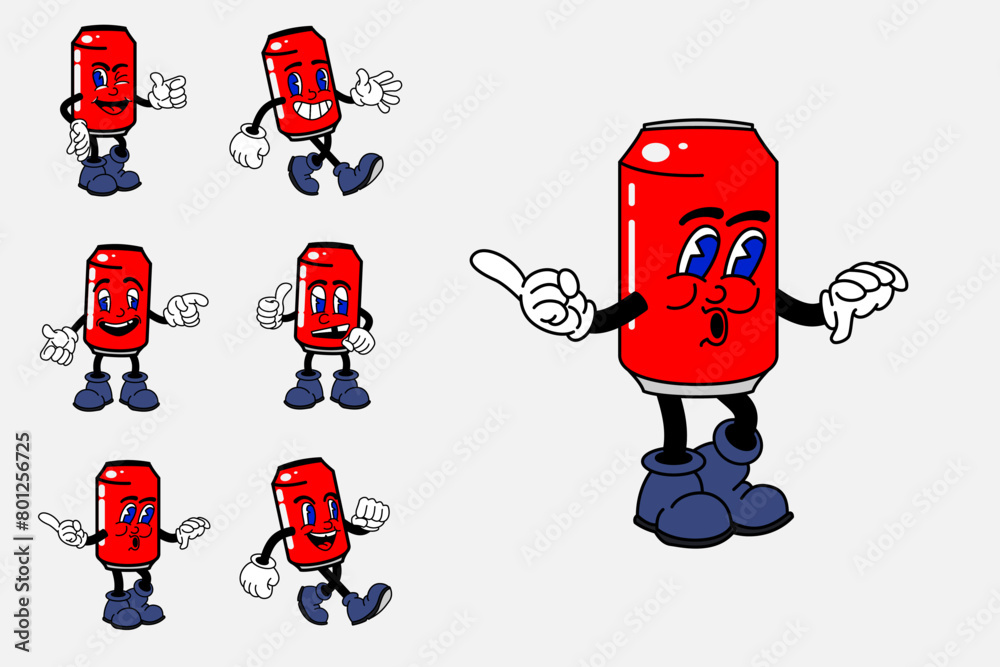 old cartoon mascot character elements. different clipart, faces, limbs ...