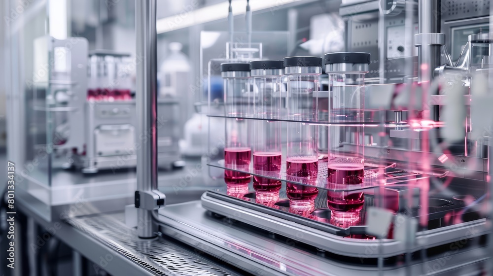 High-quality image of an advanced tissue engineering setup, focusing on ...
