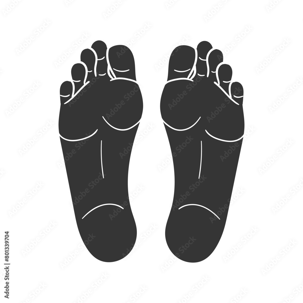 Foot Soles Icon Silhouette Illustration. Human Body Vector Graphic ...
