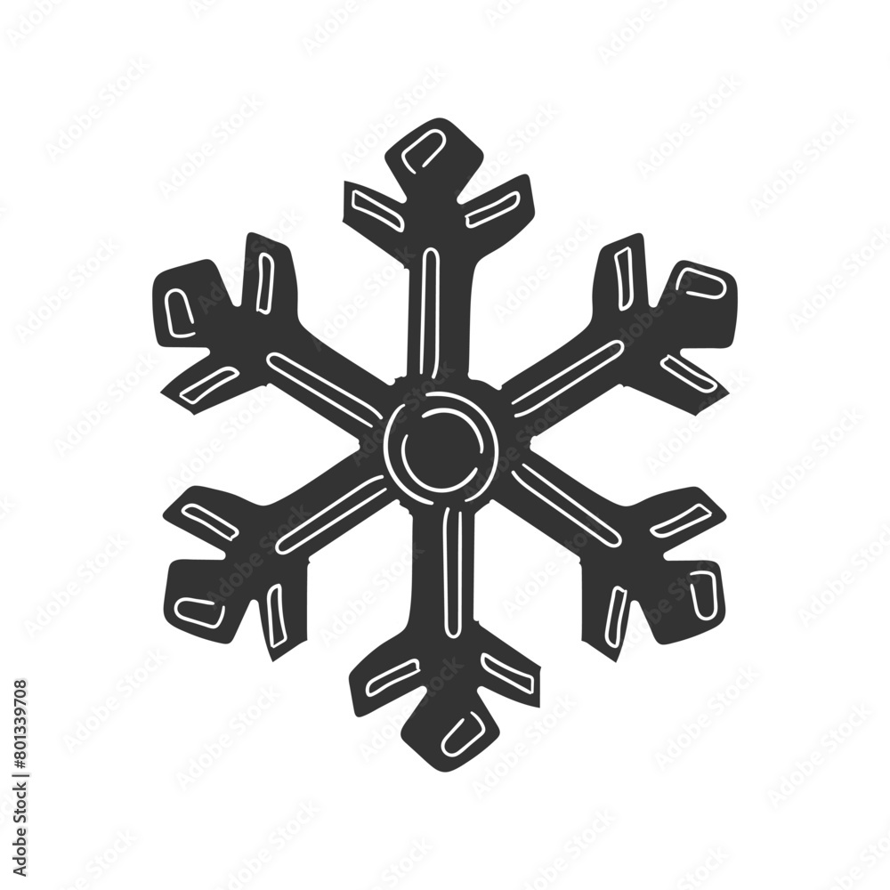 Snowflake Icon Silhouette Illustration. Snow Vector Graphic Pictogram ...
