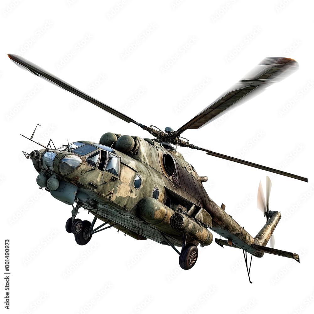 Flying military helicopter on white background,png Stock Photo | Adobe ...