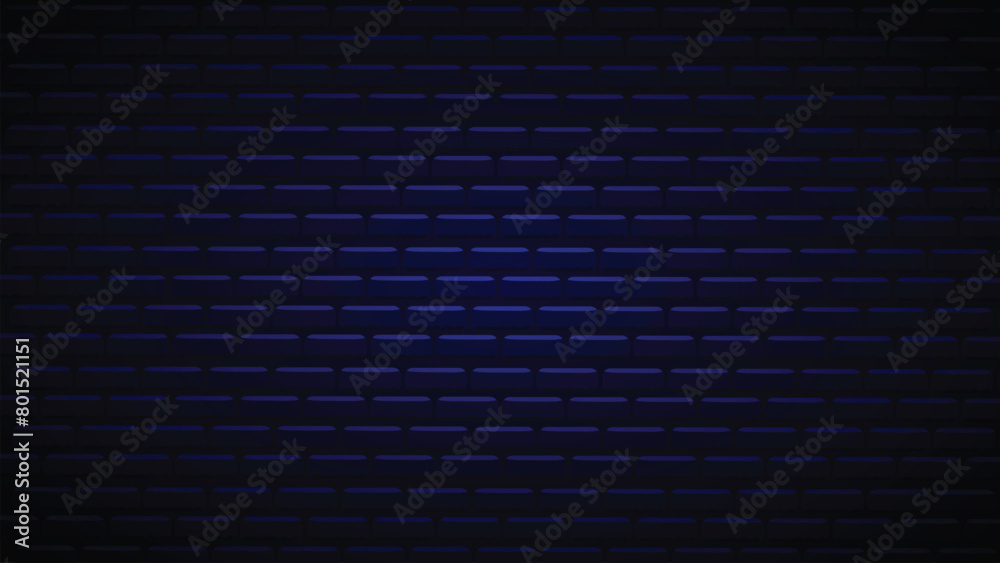 Neon brick wall background. Blue background for neon lights. Dark blue ...