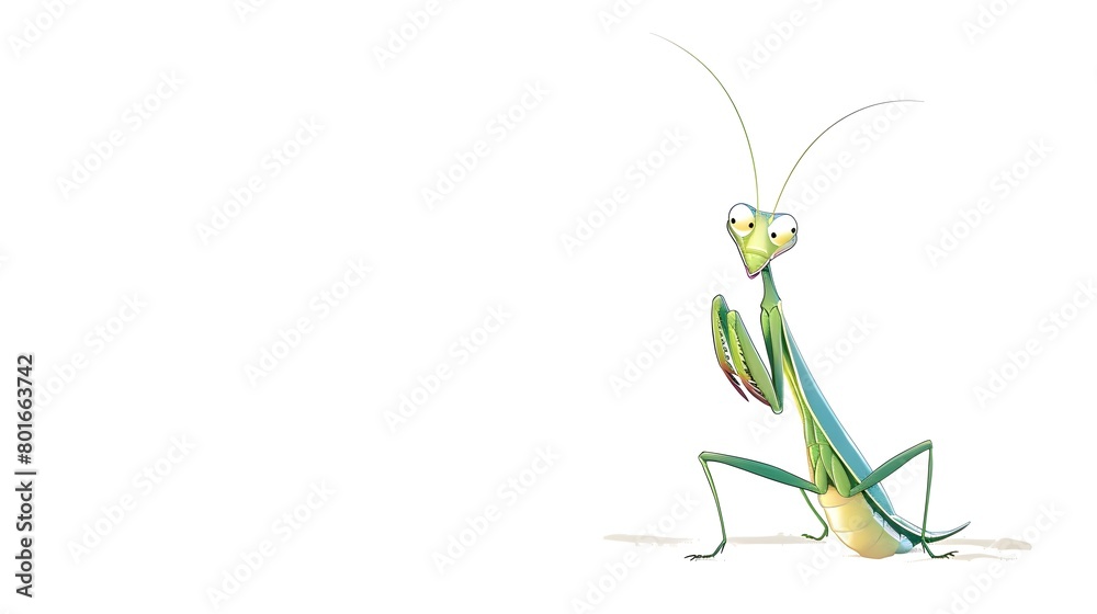 cute praying mantis cartoon drawing transparent background vector ...