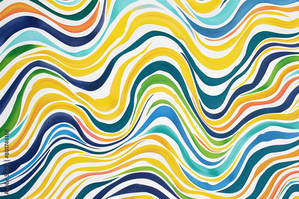 A pattern of colorful, thin lines in varying shades of yellow and blue ...