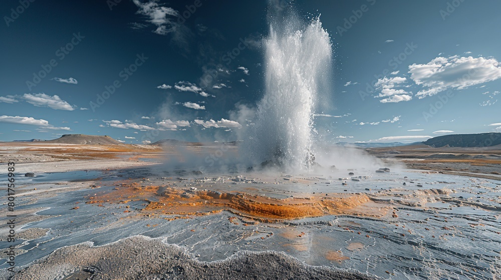 Geysers shoot hot water and steam into the air with great force. The ...