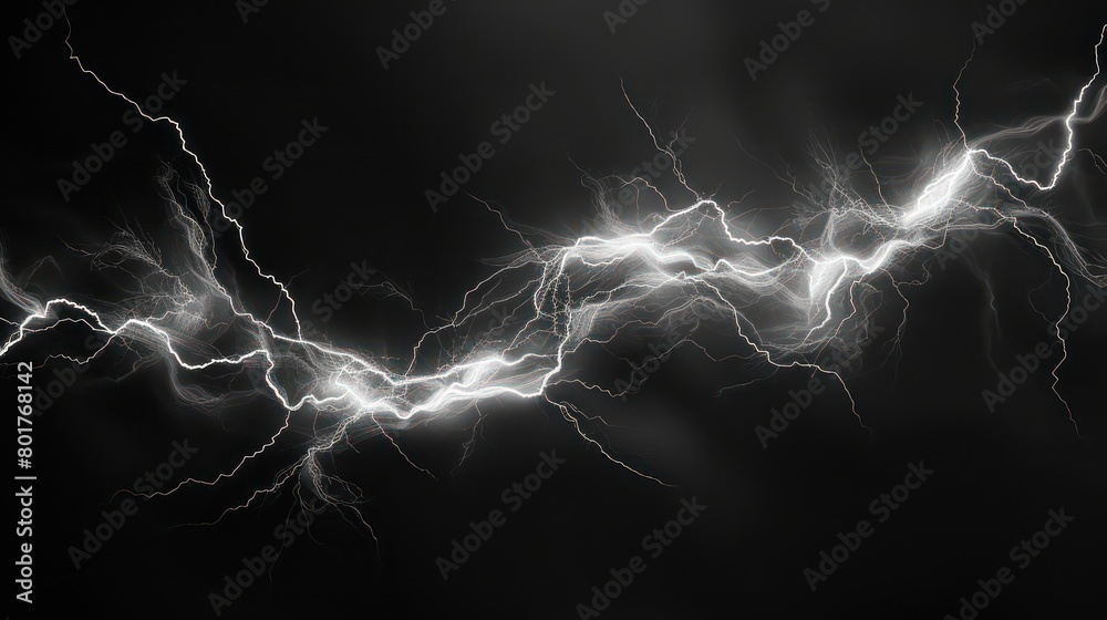 lightning, curve ray lights, black background Stock Illustration ...