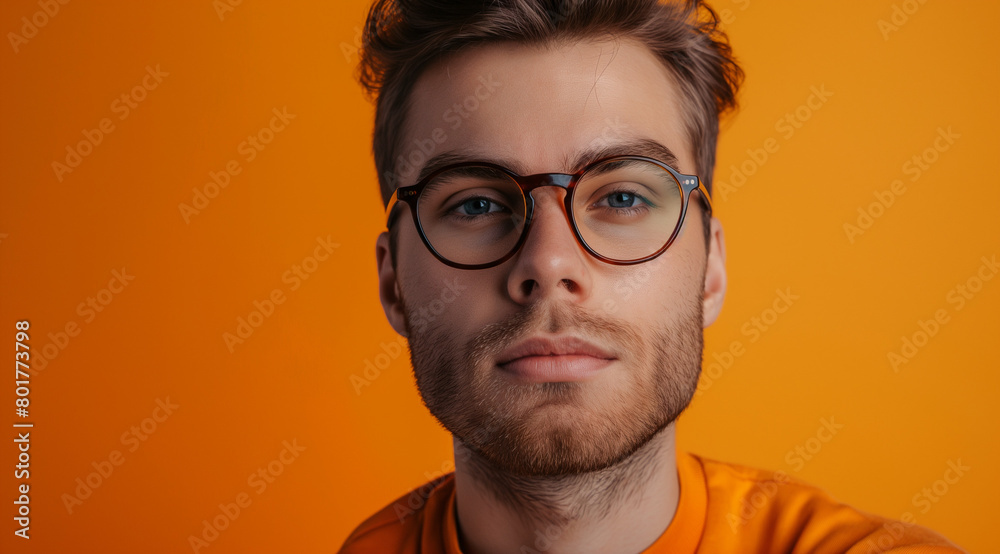 young man as a virtual assistant, medium shot, looking at the camera ...