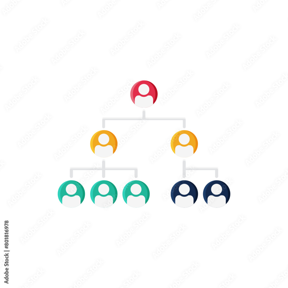 Organization chart on white background. Hierarchy structure icon ...
