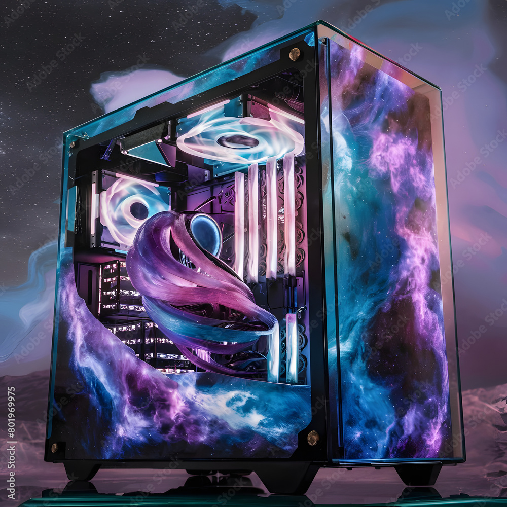 PC case made from nebula Stock Illustration | Adobe Stock