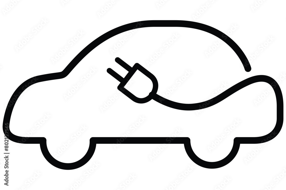 Electric Vehicle icon, Electric vehicle charging station for ecosystem ...