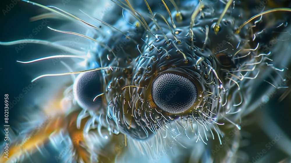 A vivid color image captured through the lens of a powerful microscope ...