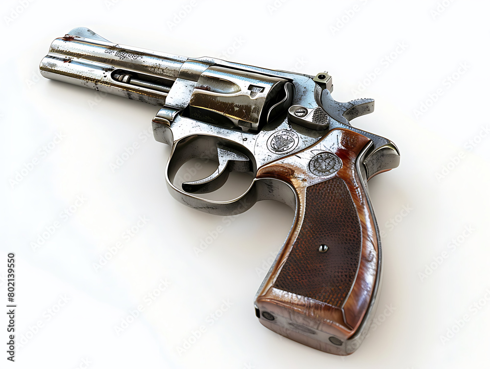 Pistol isolated white background, a personal weapon for agile self ...