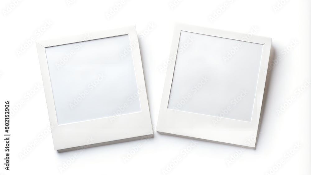polaroid rectangular with black picture on it isolated on white ...