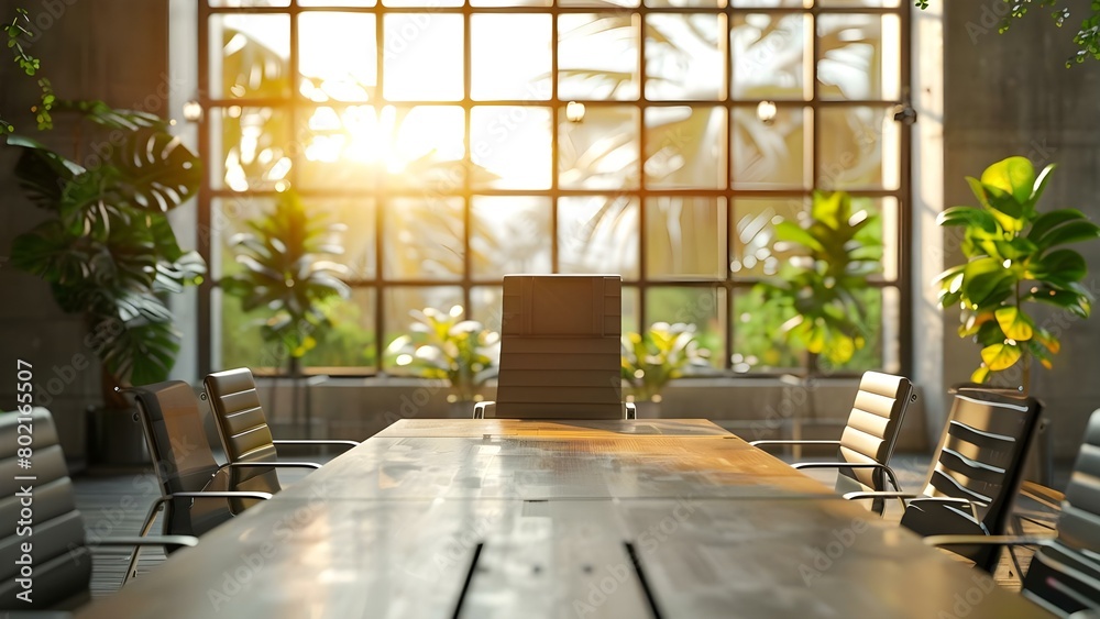 Virtual conference room background with office windows for professional ...