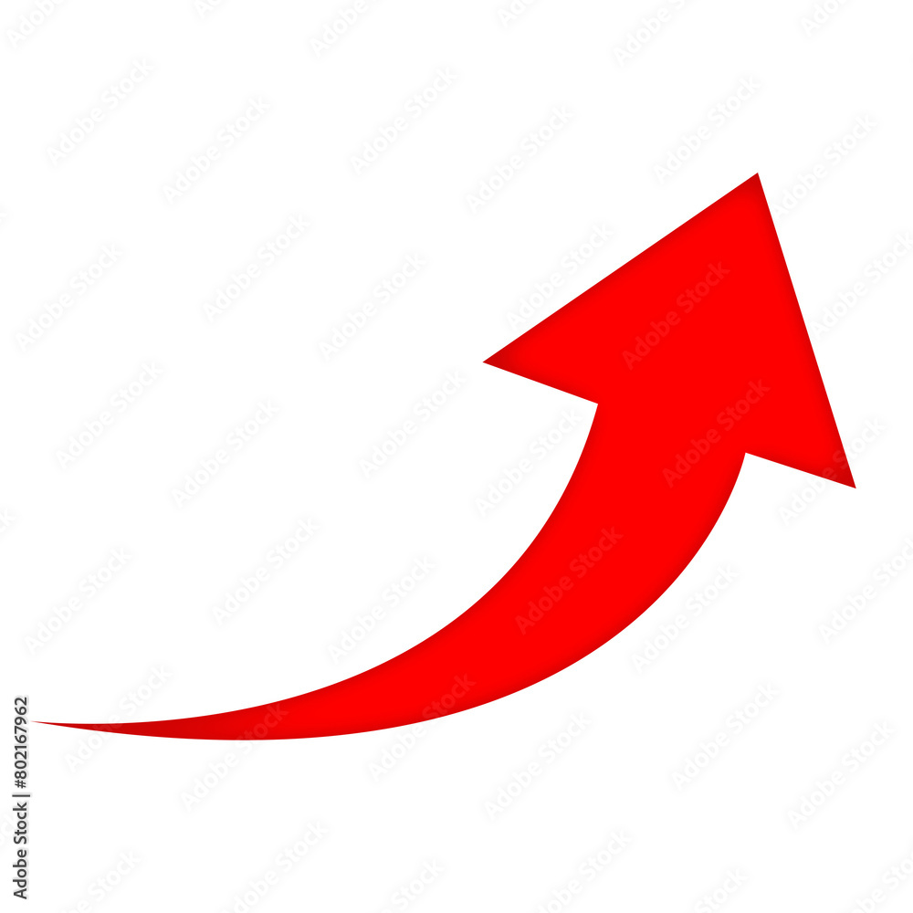red arrow icon on transparent background. flat style. arrow icon for ...