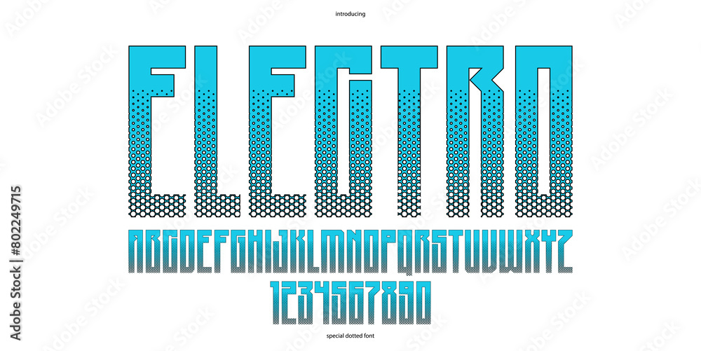 Electronic music display font, vector typeface for titles and logos and ...