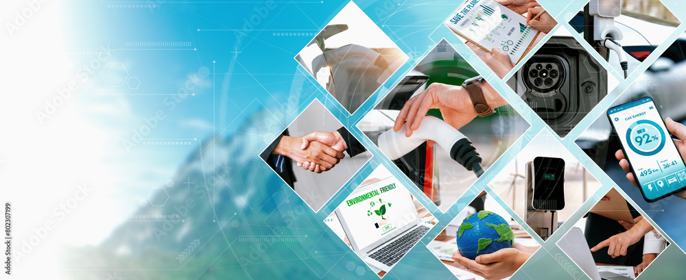 EV electric car vehicle charging and sustainable LCA green energy ...