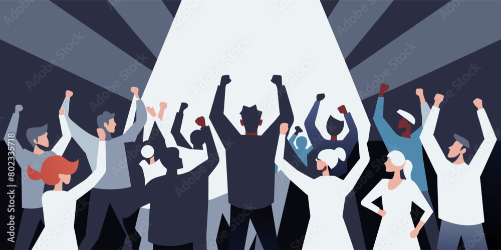 Illustrative depiction of a diverse group of animated characters ...