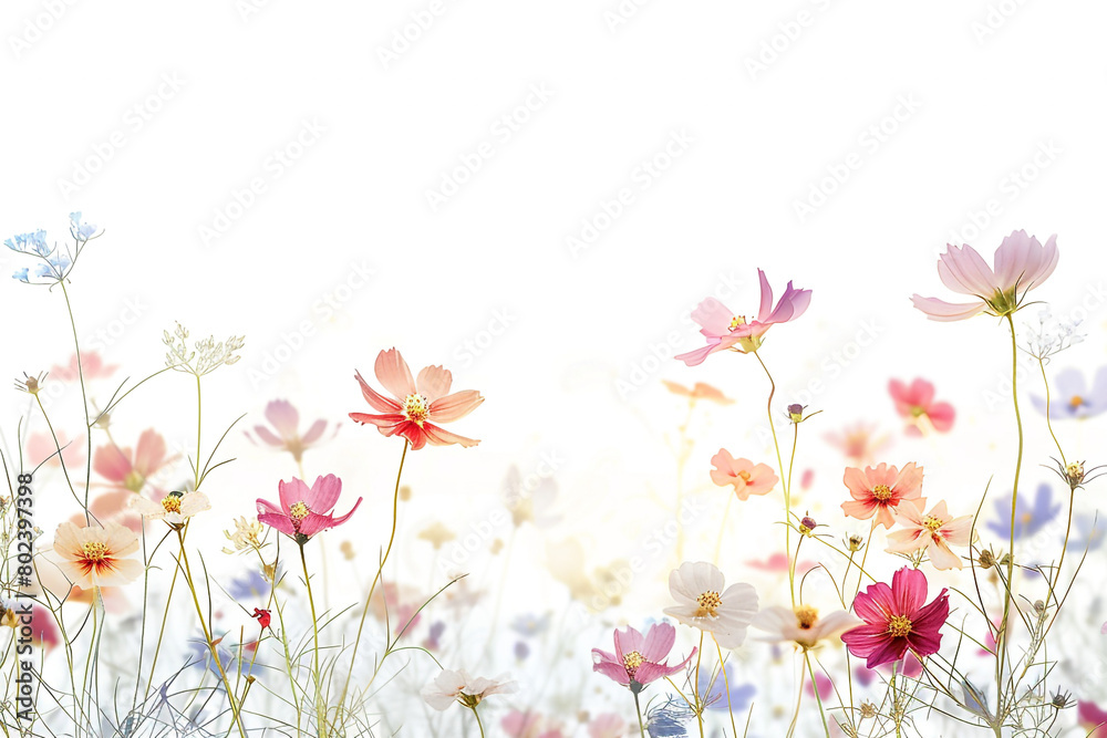 Floral hand-drawn background. Botanical line art wallpaper with flowers ...