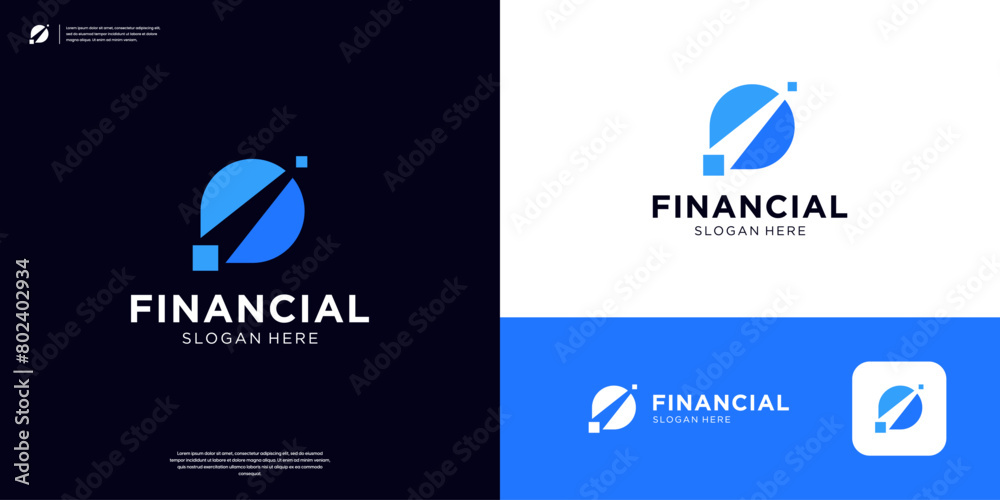 Abstract financial swoosh letter O logo design inspiration. Stock ...