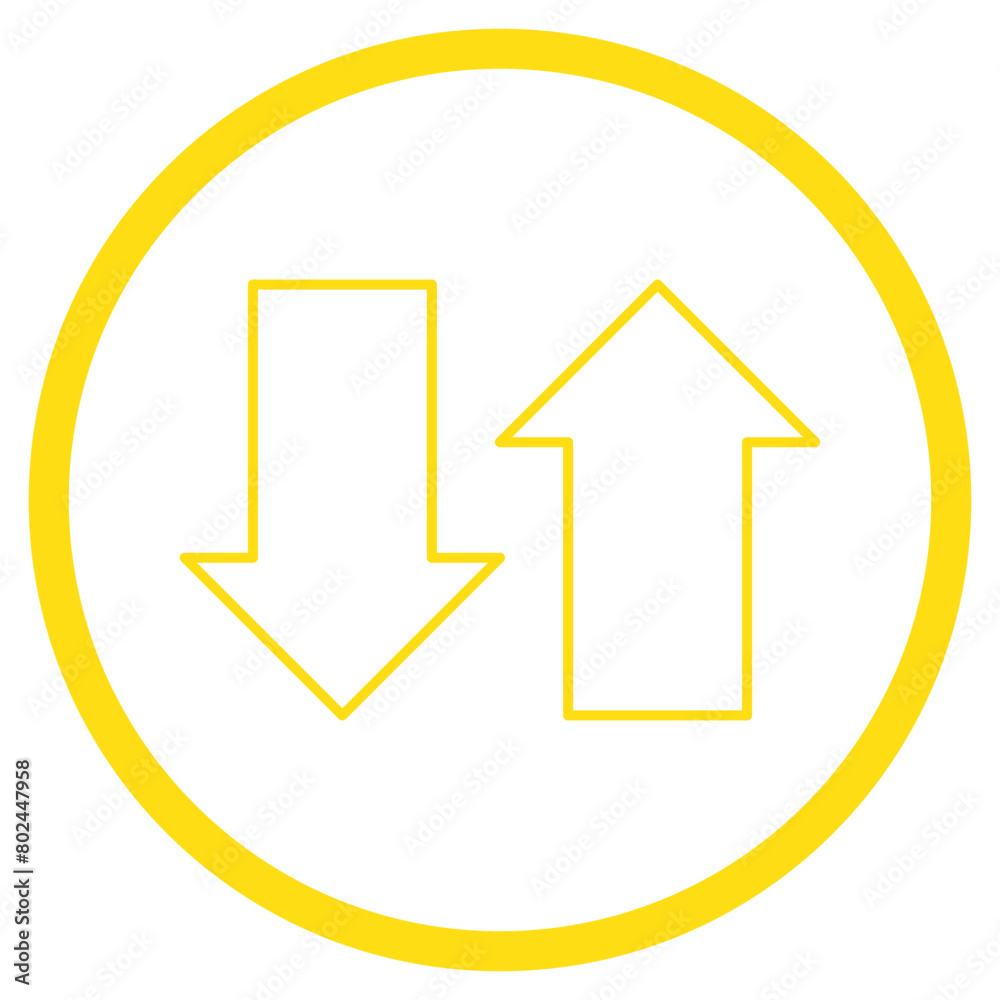 Financial arrows up and down. Vector graph with green and red arrows ...