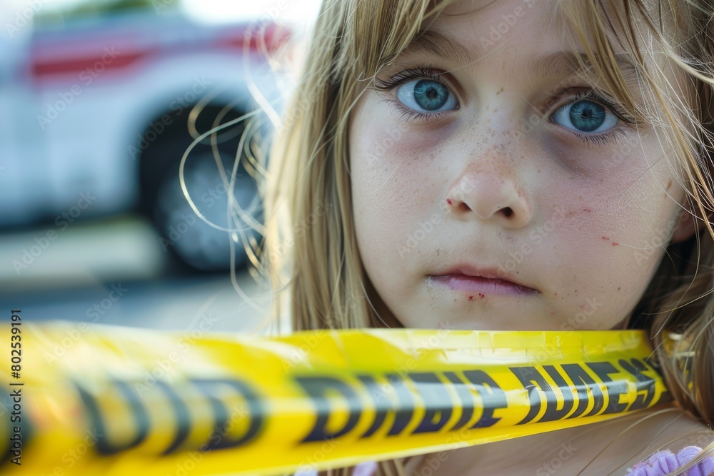 An intense close-up captures a young girl's emotional response as she ...