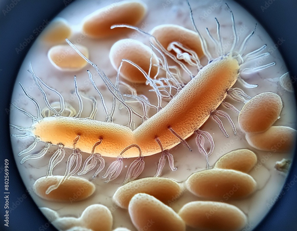 Microscopic illustration of bacteria. Salmonella Bacterium. Bacteria ...