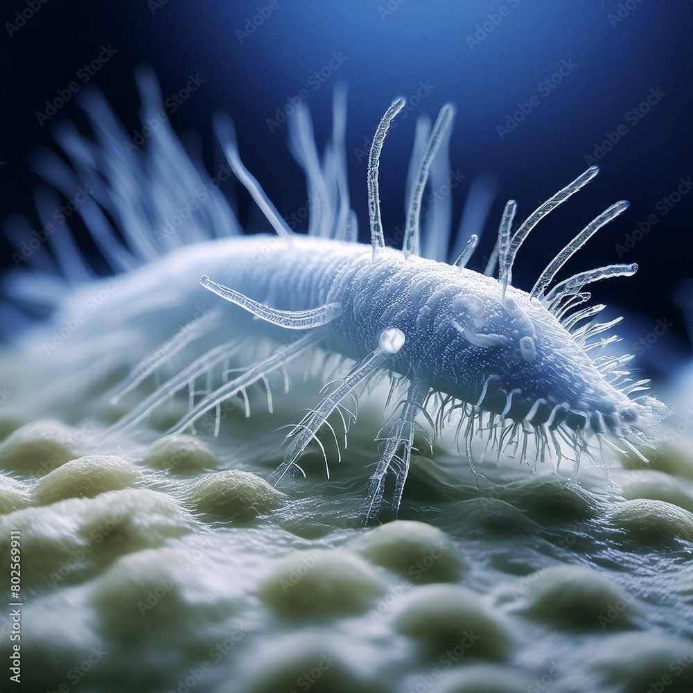 Bacteria under a microscope. 3d rendered illustration of a bacteria ...