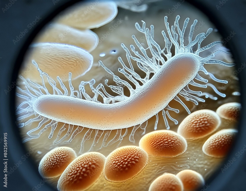 illustration of bacteria. Salmonella Bacterium. Bacteria under a ...