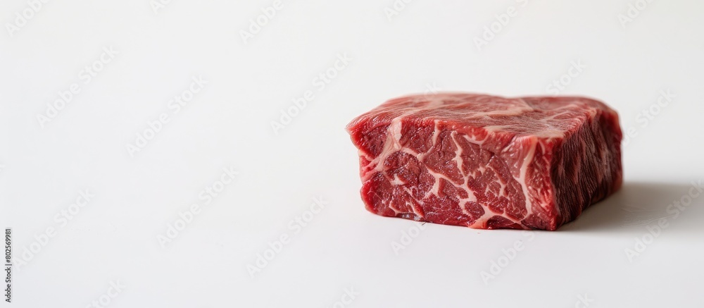 Raw dry-aged wagyu cote de boeuf beef block shown in close-up against a ...