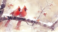 Red Cardinal Winter Art Free Stock Photo - Public Domain Pictures