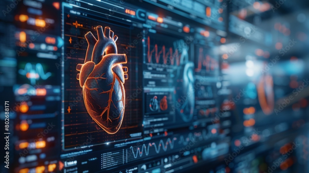 3D rendering image showing various screening tests and diagnostic ...