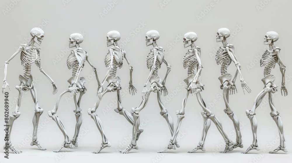 3D rendering image depicting the range of motion and movement patterns ...