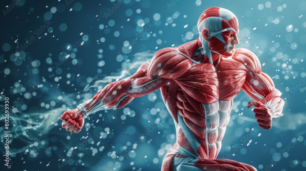 3D rendering image demonstrating the effects of muscle fatigue ...