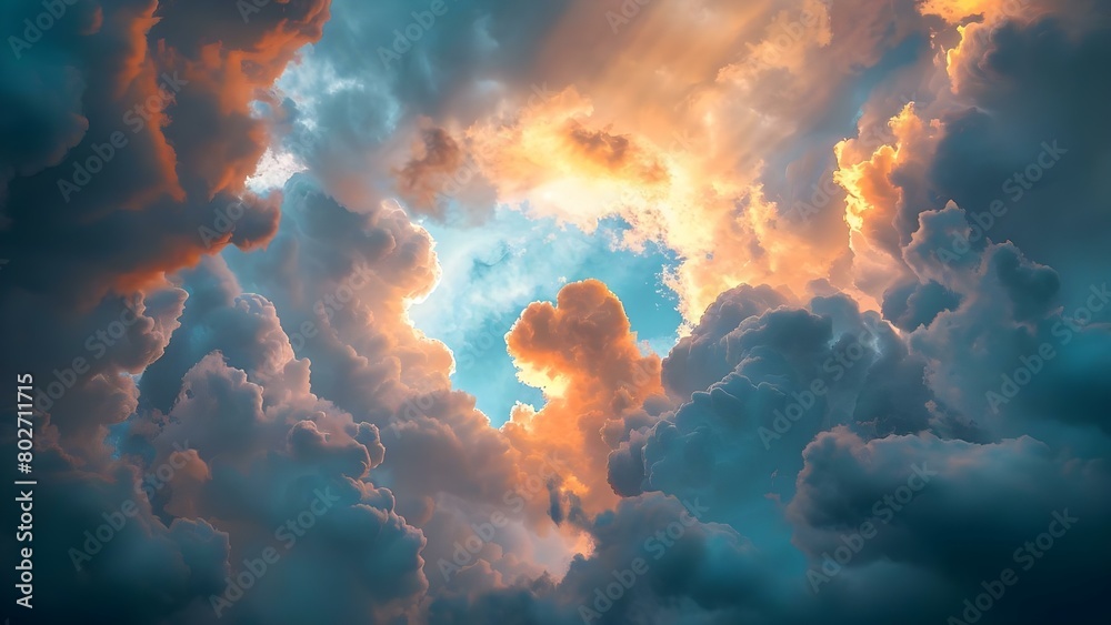 Sunrise illuminating dynamic clouds showcasing beauty of earths ...