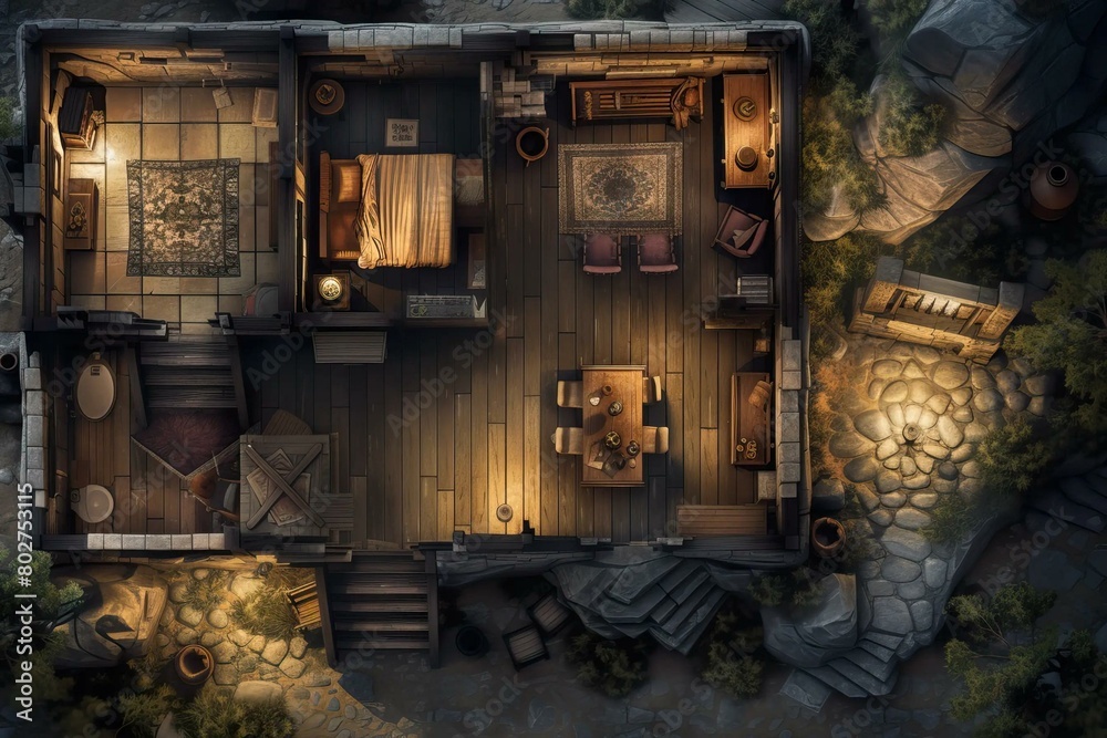 DnD Battlemap bandit, hideout, battle, map, detailed, tactical Stock ...