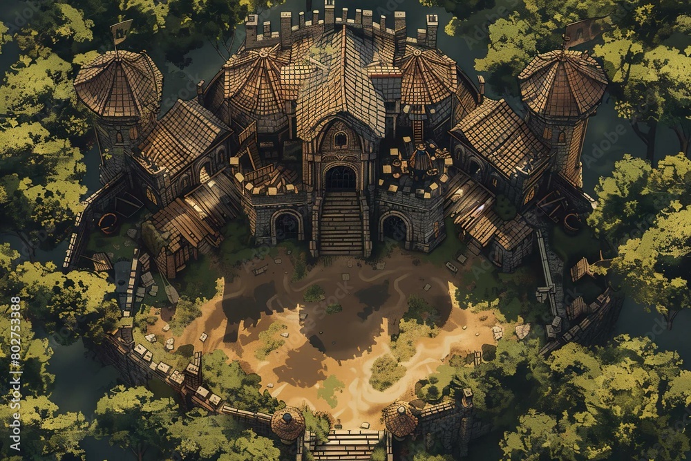 Ilustración de Stock DnD Battlemap castle, armory, battle, map ...