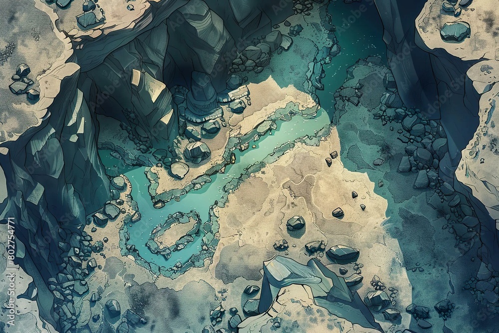 DnD Battlemap crystal, caves, battlemap, adventure, setting, game Stock ...