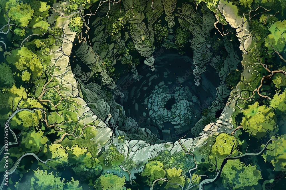 DnD Battlemap crystal, caves, battlemap, summary, detailed, fantasy ...